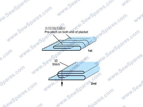 F210 / JL 220 Cover Placket Hemmer Single Needle Lock Stitch Sewing Ma ...